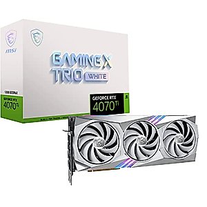 MSI Gaming GeForce RTX 4070 Ti 12GB GDRR6X 192-Bit HDMI/DP Nvlink Tri-Frozr 3 Ada Lovelace Architecture Graphics Card (RTX 4070 Ti Gaming X Trio White 12G)