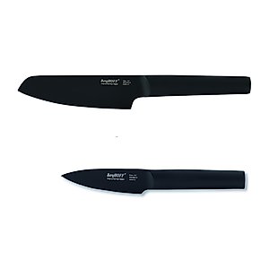 Berghoff RON Non-stick Vegetable Knife & Paring Knife Black Titanium PVD Coating Hollow Handle Sharp & Well Balanced Seamless Transition