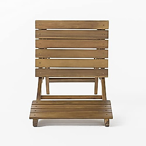 Christopher Knight Home Positano Outdoor Acacia Wood Foldable Dining Chairs, 2-Pcs Set, Natural Stained