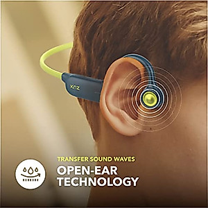 KNZ EZPZ 5.1 Bluetooth Over Ear Air Conduction Headphones, Perfect for Sports, Outdoor Activities and Children, Built-in Microphone, Sweat and Splash Proof, 8 Hrs Music Play, USB-C Charging (Pink)