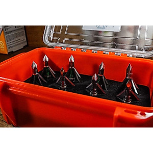 Proven Wild Broadhead Case - Waterproof Design for Archery Broadheads - 12 Broadheads with Wrench, 7.3 by 4.5 by 3.3 in