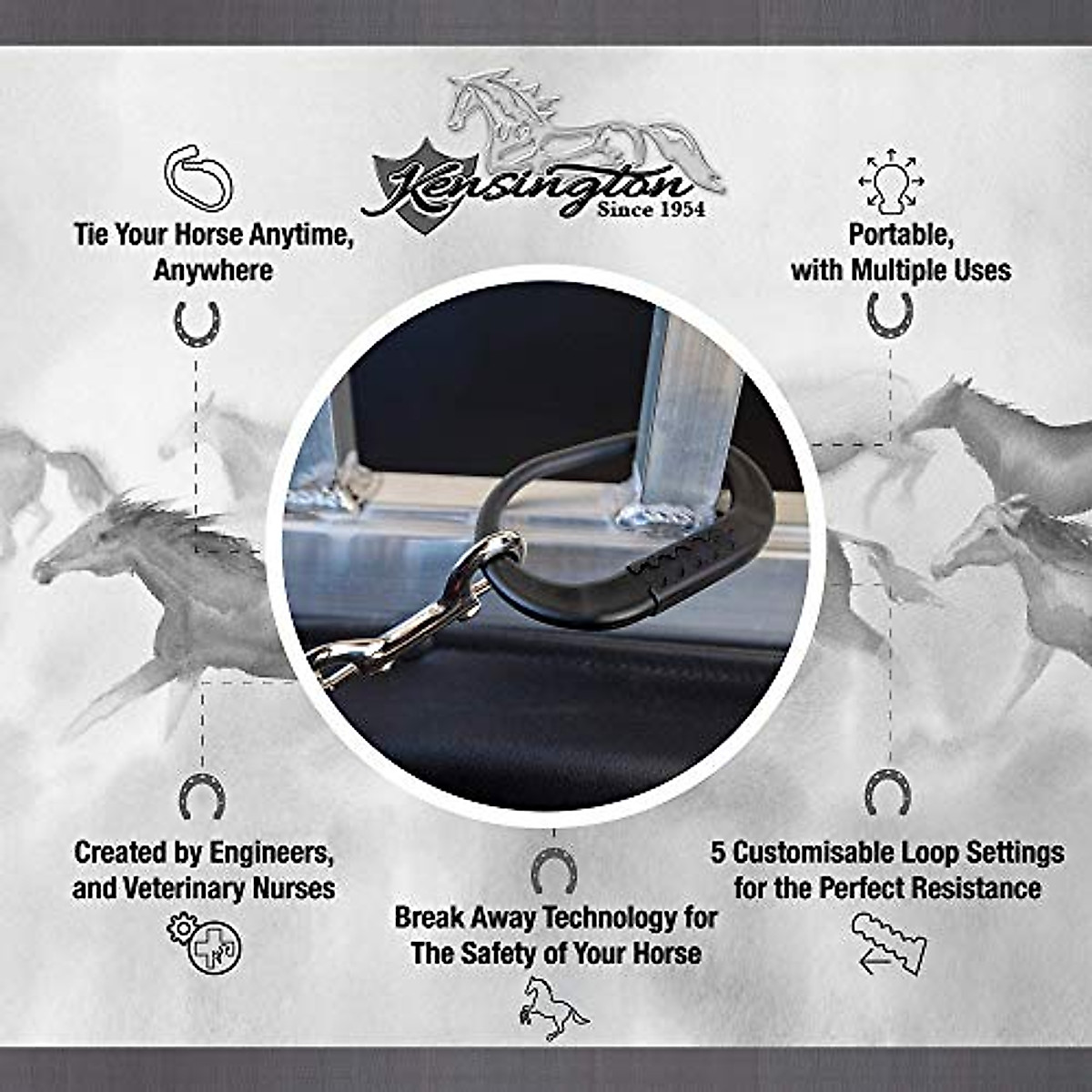 Kensington Protective Products Horse Tie — Revolutionary Safety for You and Your Horse — with a Quick Release Design for Use When Safety is A Concern — Sold 2 Per Pack