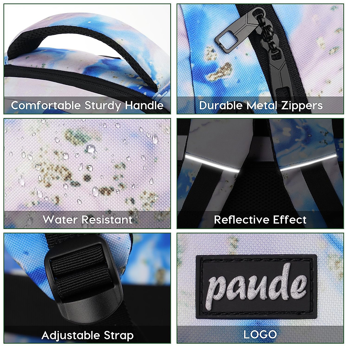 Paude Backpack for Teens,School Backpack Bookbag with USB for High School Work Office Business