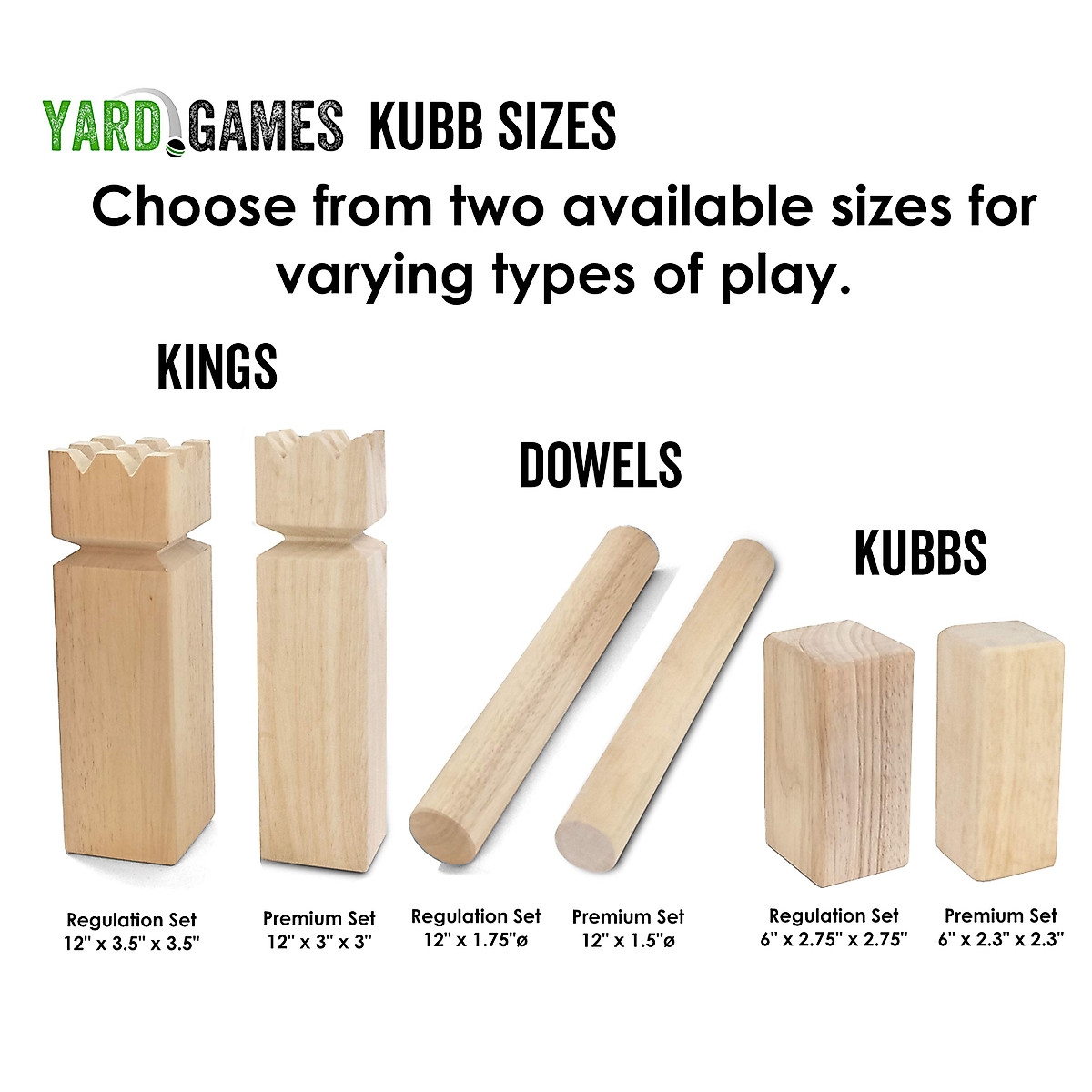 Yard Games Kubb Regulation Size Outdoor Tossing Game with Carrying Case, Instructions, and Boundary Markers