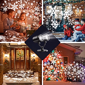 HeyStookie 2024 Newest Christmas Decorations Christmas Projector Lights Outdoor Double-Head Rotating Snowflakes Projector Lights for Xmas Home Party IP65 Waterproof Brightening LED Outdoor & Indoor…