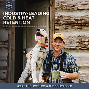 ORCA Camper 16 oz Stainless Steel Insulated Coffee Mug with Handle | Thermos Style Temperature Insulation, Portable Tumbler Cup with a Clear Lid, Home Essentials — Open Season Dark Green Print