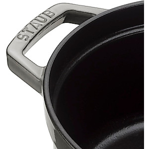 STAUB Cast Iron Roaster/Cocotte, Round, 26 cm, 5 L, Graphite Grey
