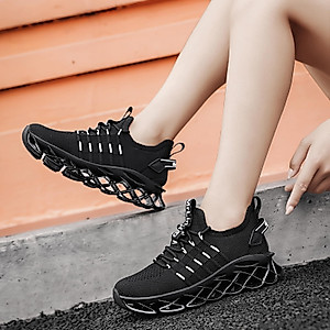 Hello MrLin Womens Shoes Lightweight Sneakers for Women Breathable Walking Shoes Women Fashion Casual Slip On Tennis Running Shoes Non Slip Black