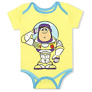 Disney Toy Story Buzz Lightyear and Woody Boys 3 Piece Bodysuit and Jogger Pant Set for Newborn and Infant - Blue/Lime Green