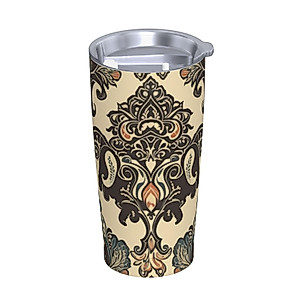 Asian Elephants print 20 oz Stainless Steel Tumbler With Lid And Straw Insulated Coffee Cup Portable Travel Mug For Cold And Hot Drinks