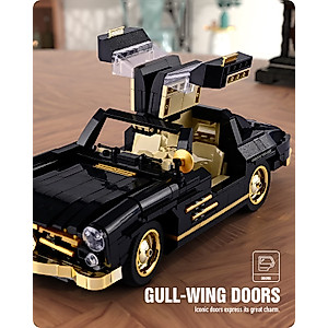 Nifeliz Retro Sports car 400SL MOC Building Blocks and Construction Toy, Adult Collectible Model Cars Set to Build, 1:14 Scale Sports Car Model,NEW2021 (886 Pcs)