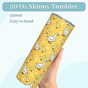 Yellow Duck Tumbler 20 Oz, Cute Duck Gifts for Women Girls, Duck Tumbler Coffee Mug Cup Water Bottle Drinking Cup for Cold or Hot Drinks, Duck Stuff Accessories Things