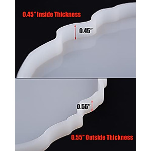 Booshow 13 inches Silicone Resin Tray Mold Round Geode Agate Silicone Tray Mold & Gold Handles, Epoxy Resin Casting Molds for Making Faux Agate Tray, DIY Home Décor