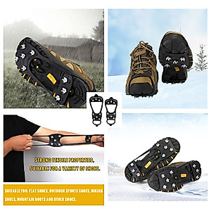 8 Spikes Stainless Steel Quincunx Crampons,ice Cleats Traction Snow Grips, Snow Claw Shoe Chain, to Provide Safety Protection for The Elderly and Children Outdoor Sports in Rain and Snow