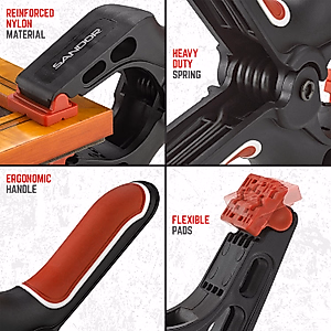 7-Inch Spring Clamps - (Set of 4) Premium Heavy Duty Nylon Clamp with Durable Easy Grip Handles for Workholding Hand Tools, DIY, Woodworking, Gluing, Clamping and Securing