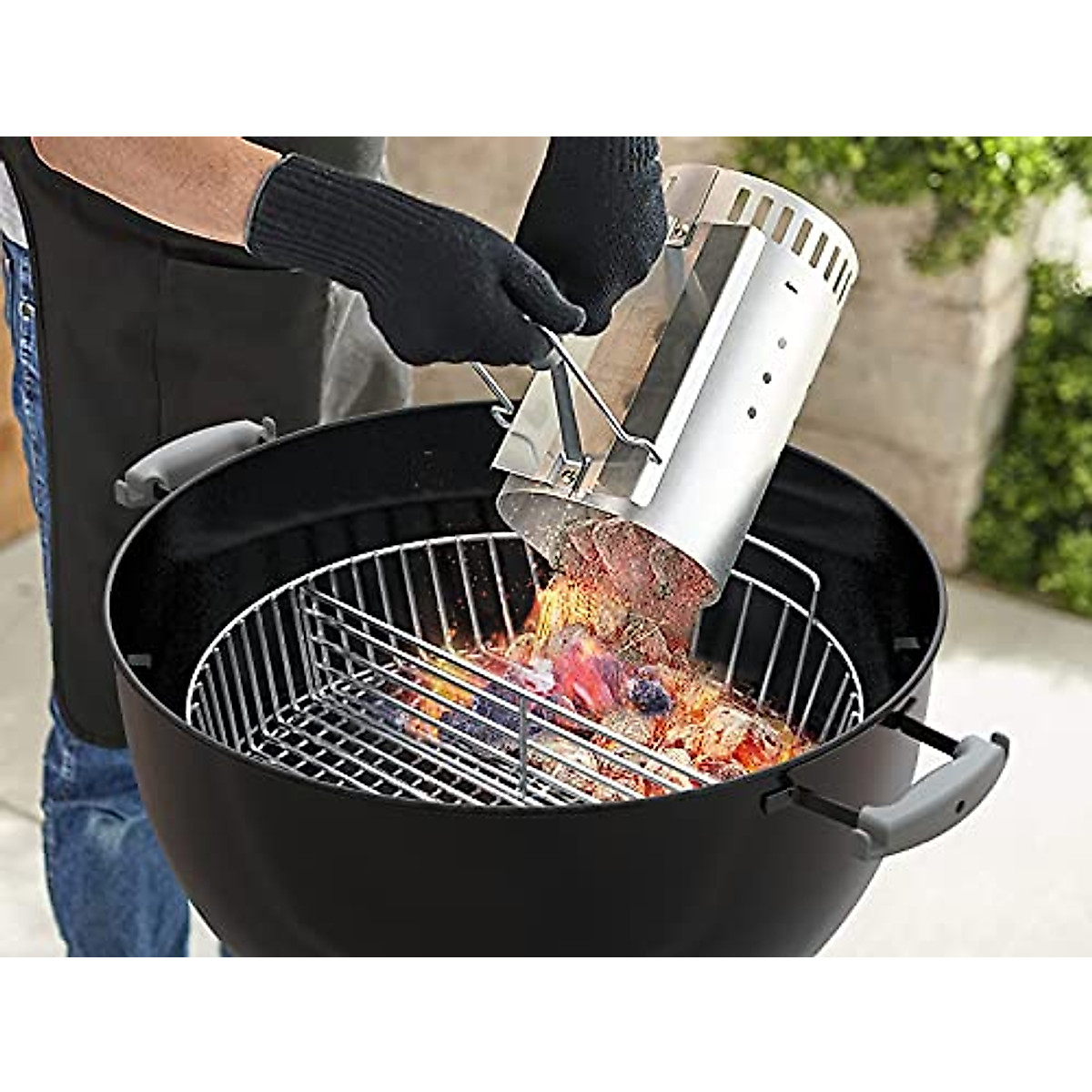 only fire Stainless Steel Charcoal Ash Basket Charcoal Briquet Holder BBQ Accessories for Weber 22" Kettle Grills