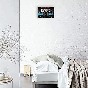 JZDKJN Personalized Gaming Zone Metal Sign, Game Room Sign, Video Game Decor, Gaming Gifts, Gamer Gifts, Teenage Boys Room Decor
