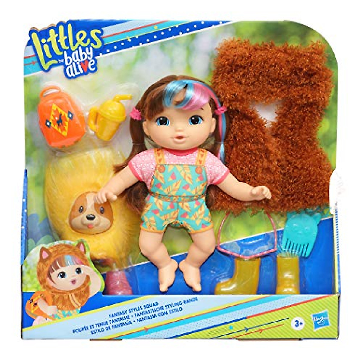 Baby Alive Littles Fantasy Styles Squad Doll, Little Harlyn, Safari Accessories, Straight Brown Hair Toy for Kids Ages 3 Years and Up (Amazon Exclusive)