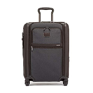 TUMI Alpha Continental Dual Access 4-Wheeled Carry-On Luggage - Rolling Suitcase for Men and Women - Luggage Carry-On with 4 Spinner Wheels - Rolling Luggage with Security Zippers - Anthracite