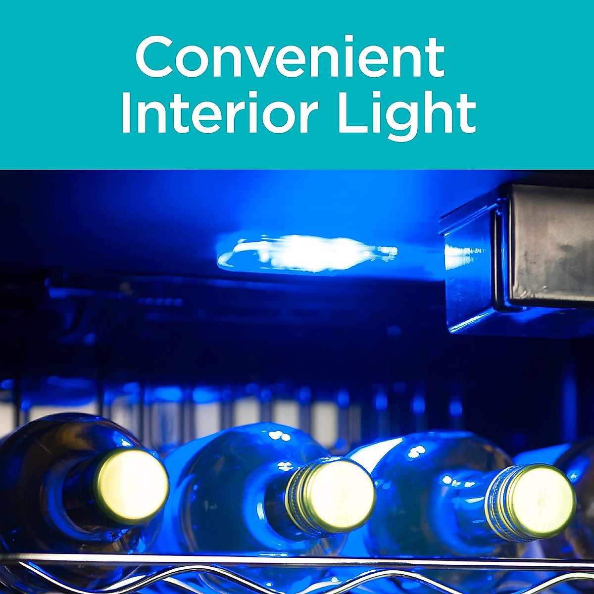 BLACK+DECKER Wine Cooler Refrigerator, 26 Bottle Compressor Cooling Wine Fridge with Blue Light & LED Display, Freestanding Wine Cooler, BD61536