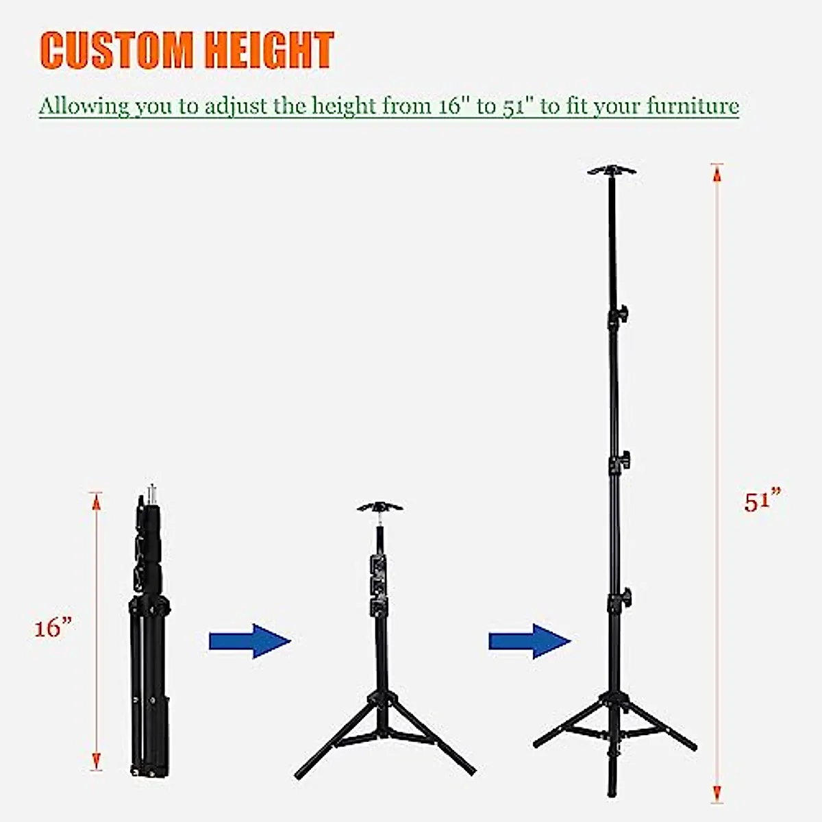 WOMACO Patio Furniture Cover Support Poles, Adjustable Metal Patio Sofa/Table Cover Poles Post, Outdoor Dining Set Cover Holder Stand, Grill Griddle Cover Support Pole (1 Pack)