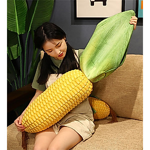 CZQAGCL Cute Corn Pillow Simulation Corn Cob Pillow Soft Sofa Pillow Funny Bedroom Decoration Office Chair Cushion (17.7in, Yellow)