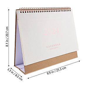 Office Decor 2024 Desktop Calendar Jul. 2023-Dec.2024 Standing Flip Desktop Calendar Monthly Daily Planner Calendar for Home Office Planner Organizer Large (Pink) Desk Decor