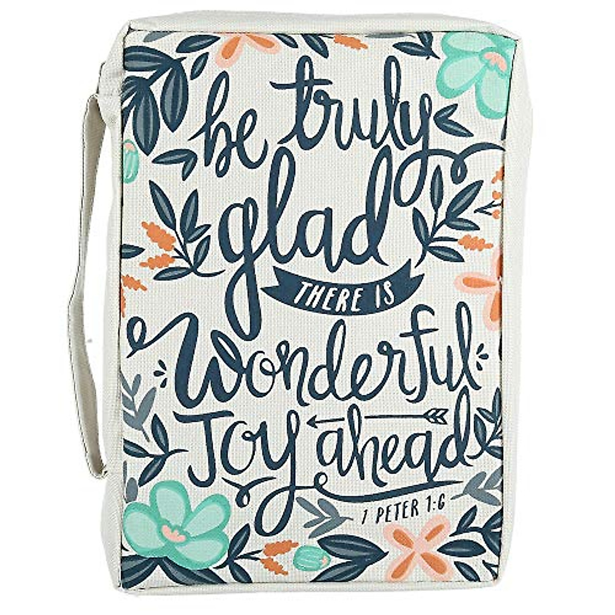 Creative Brands B2216 Faithworks-French Press Mornings Canvas Bible Cover, 7 x 10-Inch, Be Truly Glad