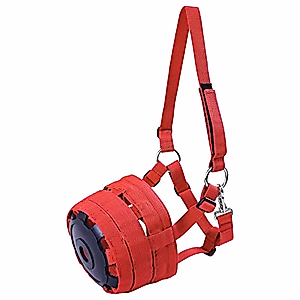 Harrison Howard Horse Grazing Muzzle Feed Bag Easy Breathe Red Large
