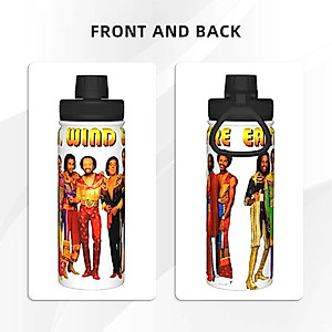 HIKTIEK Earth Wind Musics Fire Stainless Steel Insulated Tumbler Sports Water Bottle Hot and Cold Travel Cup 18oz