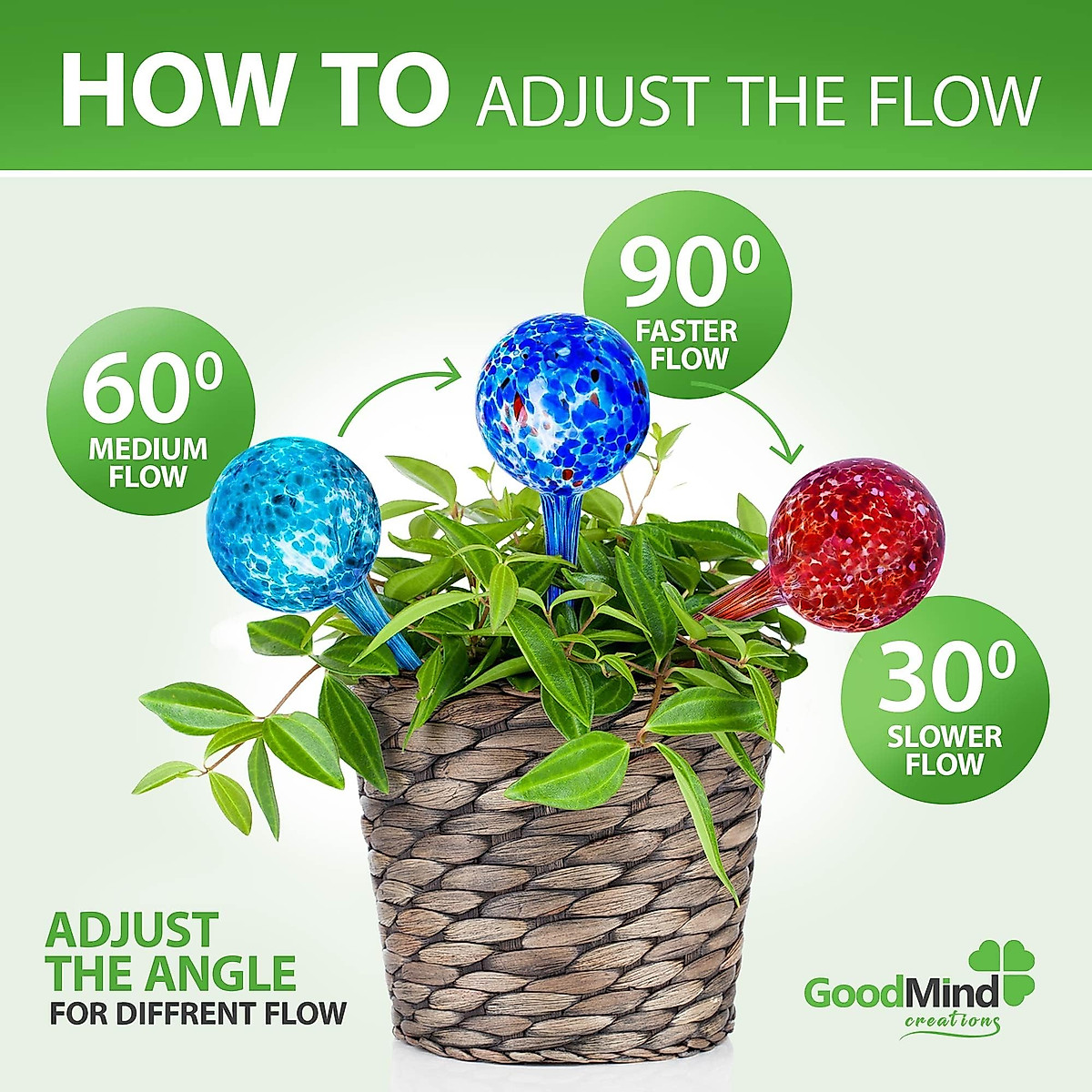 Large Plant Watering Globes, Outdoor Indoor Watering Devices, Aqua Globes, Glass Self Watering Globes, Water Globe, Water Plant Stakes, Spikes, Water Bulbs, Water Balls, Watering Bulb