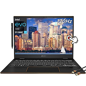 MSI Summit E13 13.4" 2-in-1 Touchscreen Laptop 14 cores 12th Gen Intel Evo Core i7-1280P 120Hz 100% sRGB Backlit KB Wi-Fi 6E DTS Hi-Res Thunberbolt 4 W/HDMI & MSI Pen (16GB RAM | 2TB PCIe SSD)
