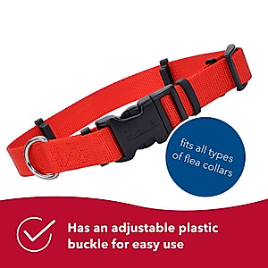 Coastal Pet SecureAway Collar Protector for Flea Collars - Dog Collar Accessory - Protective Collar for Flea Collar for Dogs - Adjustable Dog & Puppy Collar Protection - Red, 1" x 14-20"