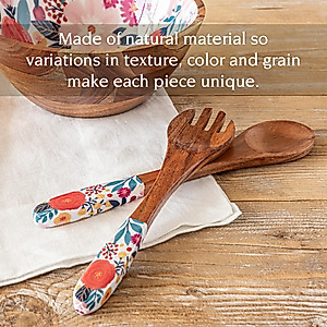 over&back 2pc 12" Wooden Serving Utensils by Jess Phoenix - Wood Fork and Spoon Set to Serve Meals and Mix Salad - Pairs with all our Acacia Serveware