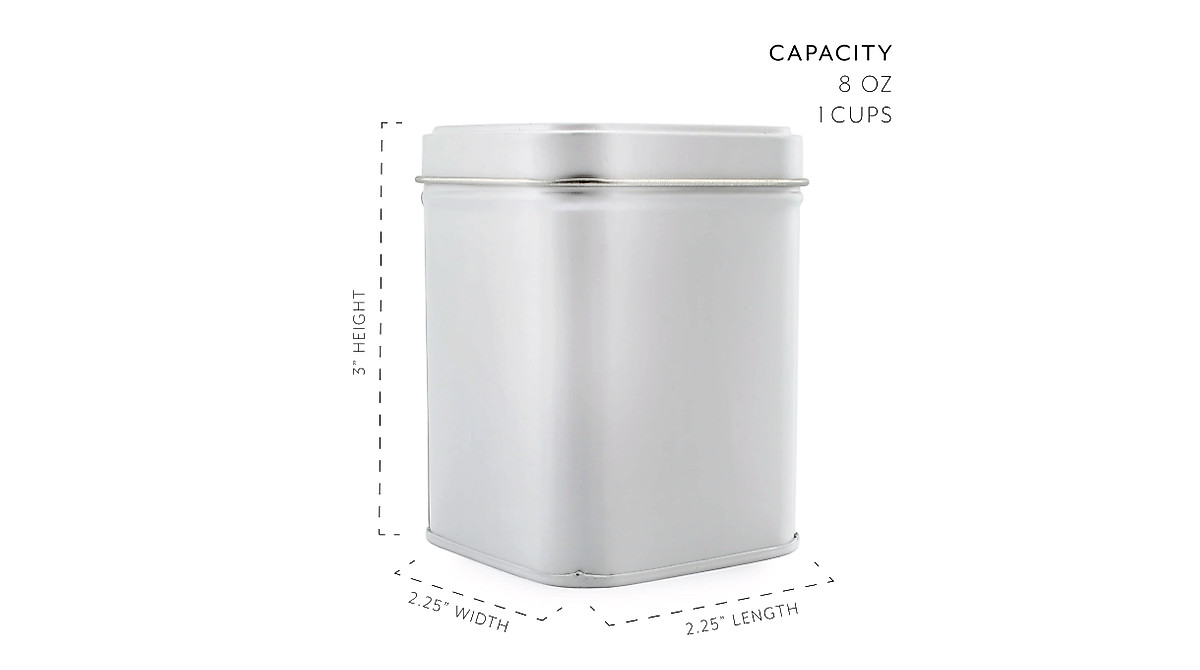 Cornucopia Square White Metal Tins - 6 Pack Storage Solutions