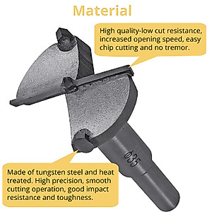 AMTOVL Forstner Drill Bit Set 16 Pcs Carbide Forstner Bits 15-35mm Woodworking Hole Saw Hinge Drill Bit High Speed Steel Drill Bits for Wood Plastic Plywood