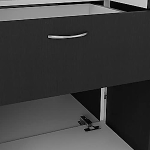 FM FURNITURE Guajira Six Door Armoire, Three Cabinets, Hidden Drawer Shoes,Black/White for Bedroom