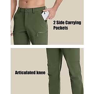 MAGCOMSEN Outdoor Ski Pants for Men Work Pants Army Green Cargo Pants Ropa para Hombre Hunting Pants for Men Army Green 34