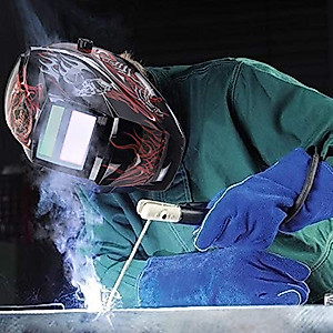 Holulo Solar Power Auto Darkening Welding Helmet Wide Viewing Field Welder Hood for MIG TIG ARC Cap Mask (Ghost of Death)