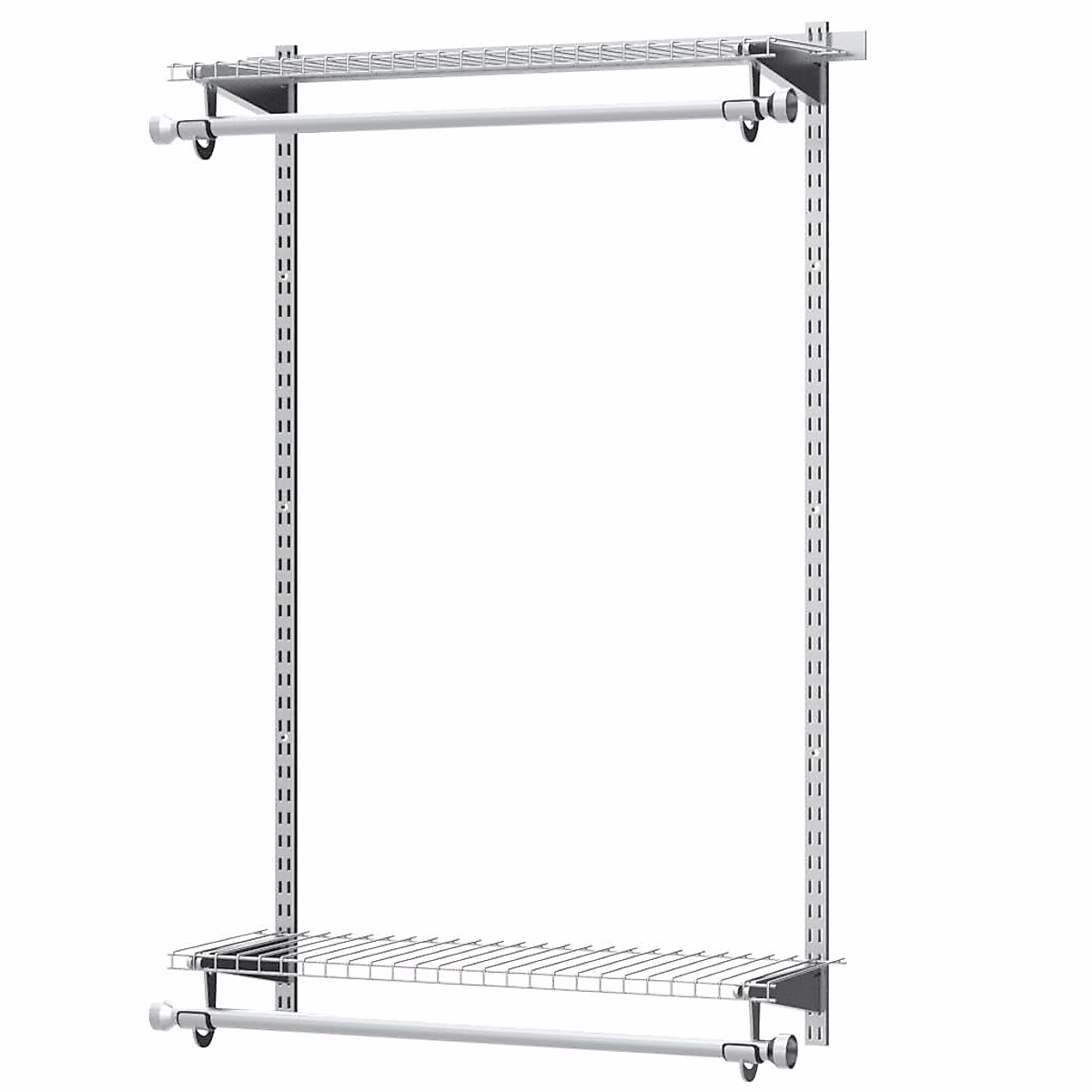 Rubbermaid Configurations Custom Add On Closet Shelving & Closet Organizer Kit, 48-Inch, Titanium, Organization/Storage for Clothes/Shoes/Jackets/Purse