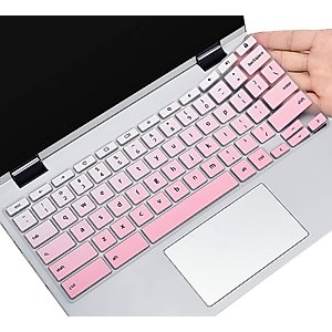 Keyboard Cover Skin for Lenovo Chromebook Flex 3 11"/IdeaPad 3 Chromebook 11.6 / Spin X360 Chromebook/Chromebook Flex 5 5i 13 / Chromebook C330 C340 100e 300e 500e 11.6, Ombre Pink