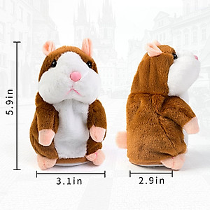 BestLand Plush Interactive Toys PRO Talking Hamster Repeats What You Say Electronic Pet Chatimals Mouse Buddy for Boy and Girl, 5.7 x 3 inches