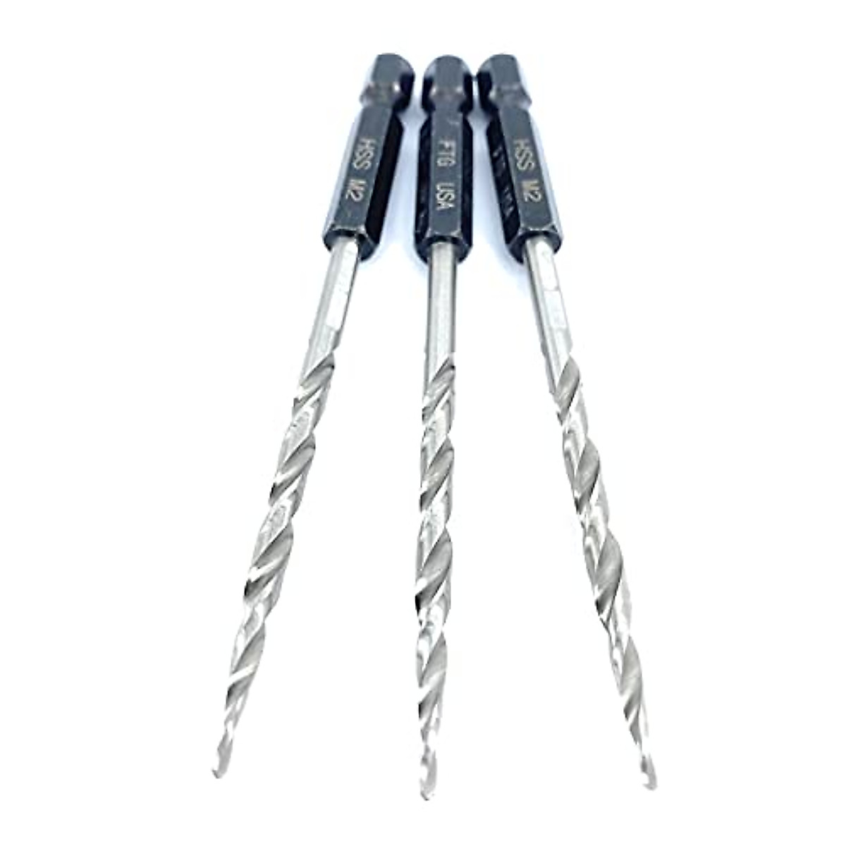FTG USA Replacement Tapered Countersink Drill Bit Set 3 Pc (#6) 9/64" Countersink Bit Same Size Bit Replacement Only, Countersink Replacement Drill Bit for Wood Counter Sinker Drill Bit Set