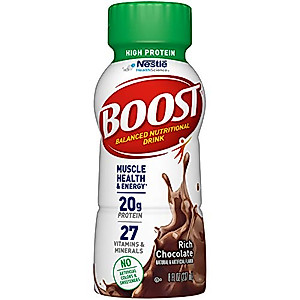 BOOST High Protein Ready to Drink Balanced Nutritional Drink, Rich Chocolate, 8 FL OZ (Pack of 6)