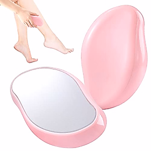 Crystal Hair Eraser for Hair Removal Device, Reusable Crystal Hair Remover for Women and Men, Painless Exfoliation Hair Removal Tool, Magic Hair Exfoliator for Back Legs Arms (Pink)