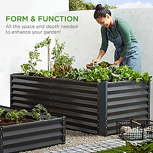 Best Choice Products 6x3x2ft Outdoor Metal Raised Garden Bed, Deep Root Box Planter for Vegetables, Flowers, Herbs, and Succulents w/ 269 Gallon Capacity - Gray