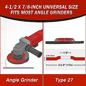 25 Pack Grinding Wheels 4-1/2 Inch, Grinder Wheel for General Purpose Metal & Stainless Steel, Aluminum Oxide Grinding Disc 4 1/2 for Angle Grinder, Depressed Center 4.5" * 1/4" * 7/8"