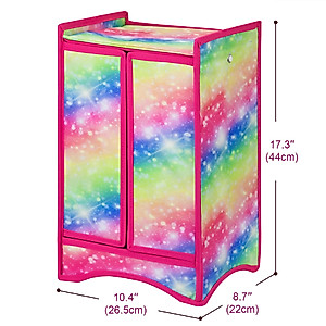 ZITA ELEMENT 18 Inch Girl Doll Accessories Closet Wardrobe Set - Including 18 Inch Doll Clothes Wardrobe, Hangers and Storage Box for Our My Generation Life Doll Accessories