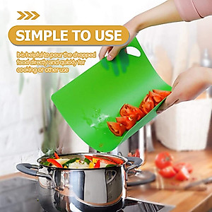 iplusmile Cutting Board Mats Set, Countertop Chopping Block Flexible Plastic Kitchen Chopping Board Colored Mats for Fruit Vegetables Meat, Dishwasher Safe, Set of 4