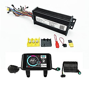 CONHIS MOTOR Ebike 36V 48V 52V 1000W-1500W 35A 3-Mode Sine Wave Motor and Speed Controller with Colorful LCD Display Electric Bicycle Brushless Controller (with UKC1 Color Display)